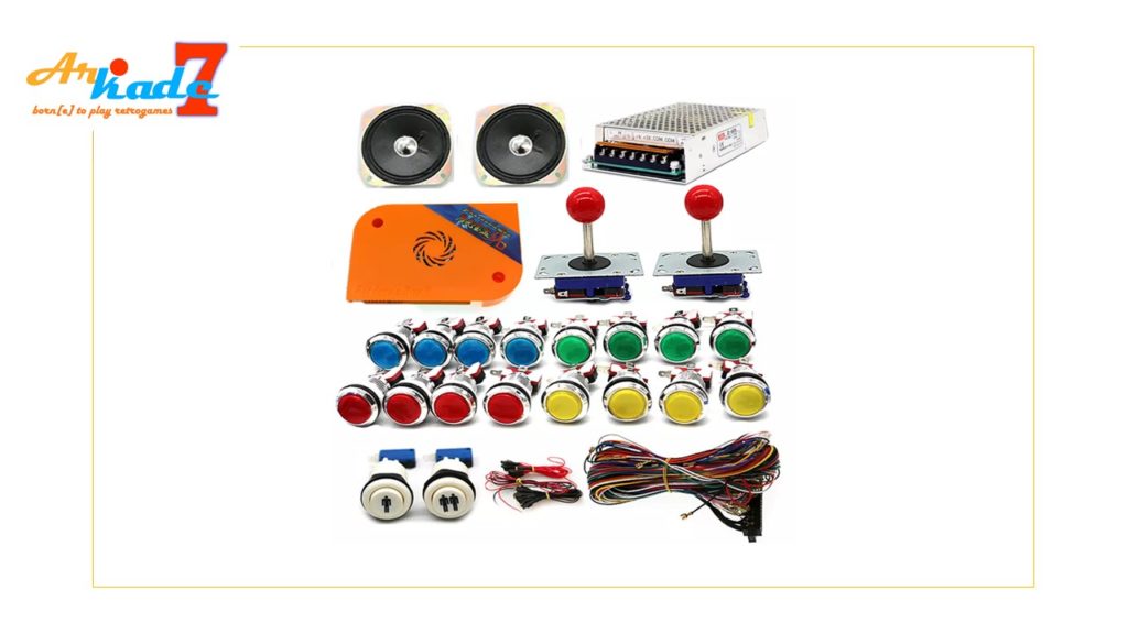Kit Complet Pandora 5000 jeux Boutons Lumineux Chromés - Arkade7